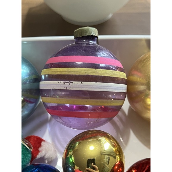 Shiny Brite | Holiday | Vintage Unsilvered Paper Cap Wwii Striped ...